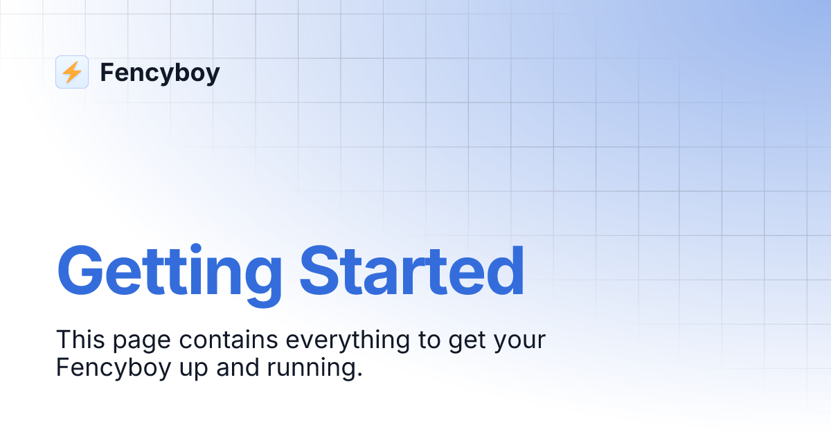 Getting Started | Fencyboy